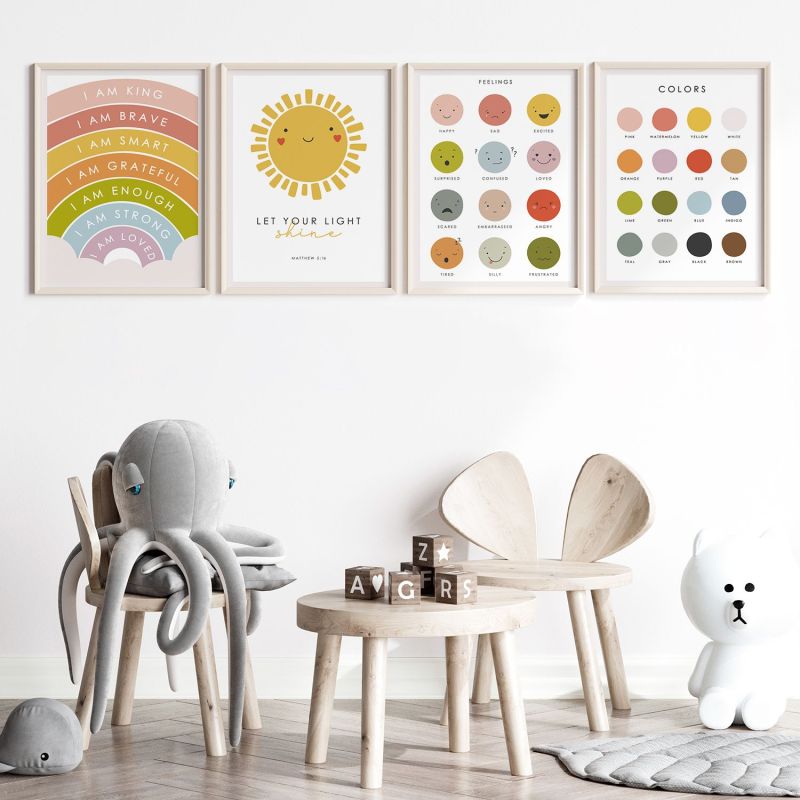 Póster - Motivación Colorida para Niños / Conjunto de 4